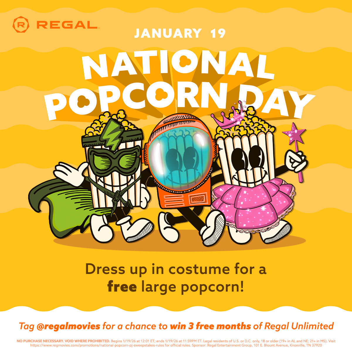 Regal Celebrates National Popcorn Day with FREE Large Popcorn for ...